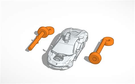 3d Design The Morphed Lambo Rubber Band Car W Components Tinkercad