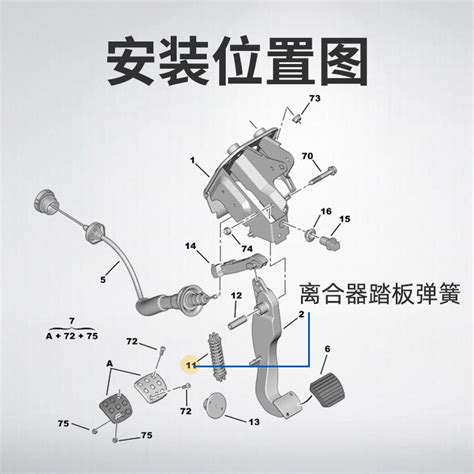 适配标致206标志207雪铁龙C2回位助力离合器踏板弹簧汽车配件 虎窝淘
