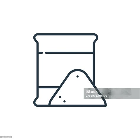 음식과 음료 알레르기 개념에서 밀가루 아이콘 벡터 밀가루 편집 가능한 스트로크의 얇은 선 그림 웹 및 모바일 앱 로고 인쇄 미디어에 사용하기 위한 밀가루 선형 기호 0명에