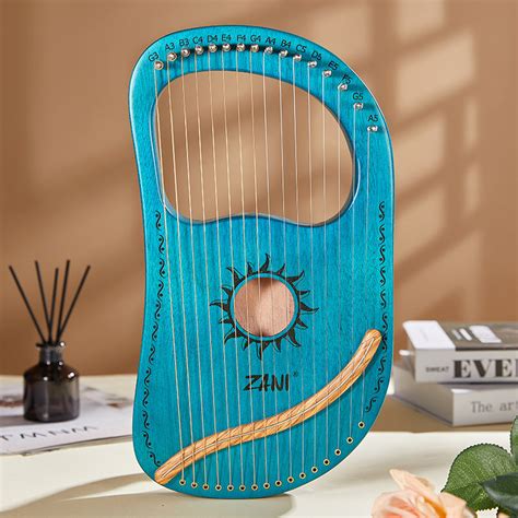 zani mini 16 string lyre harp wooden lyre t for beginner instrument