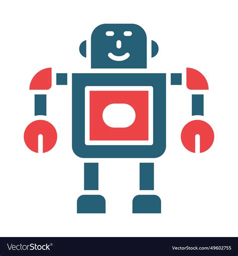 Robot Glyph Two Color Icons For Personal Vector Image