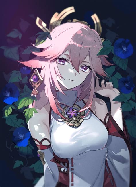 Yae Genshin Impact Drawn By Miya Ete Danbooru