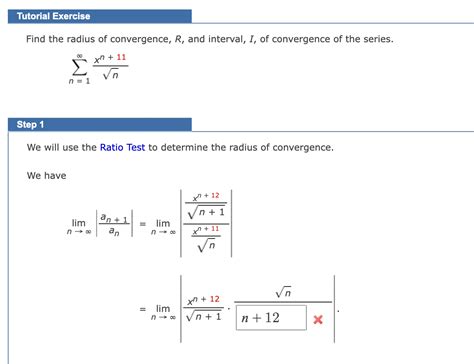 Solved Step We Will Use The Ratio Test To Determine The Chegg