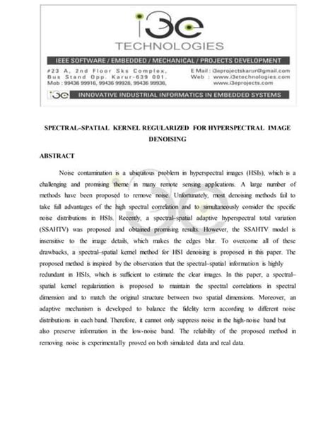 Spectral Spatial Kernel Regularized For Hyperspectral Image Denoising Docx