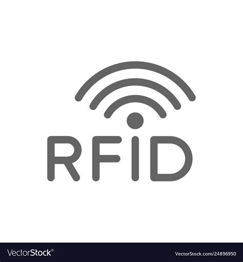 Rfid With Radio Wireless Waves Line Icon Vector Image