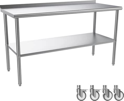 Rovsun Mesa De Acero Inoxidable De 60 X 24 Pulgadas Para