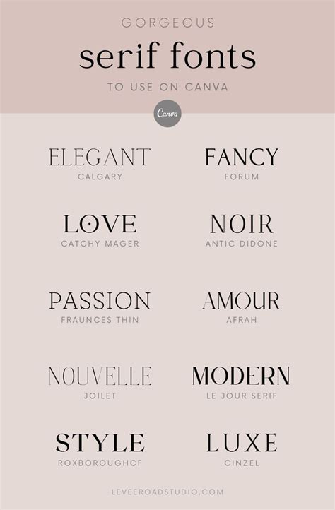 Elegant Serif Fonts For Your Canva Projects
