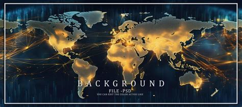 Global Network Connection A Digital World Map Premium Ai Generated Psd