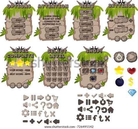 Stone Game User Interface Graphic Design Stock Vector Royalty Free 726495142 Shutterstock