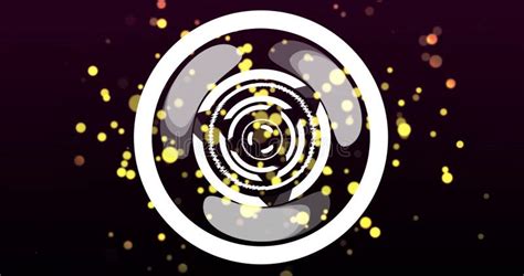 Animating Circular Patterns And Glowing Particles Over Dark Background