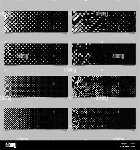 Geometrical Square Mosaic Pattern Banner Template Background Set Stock Vector Image And Art Alamy