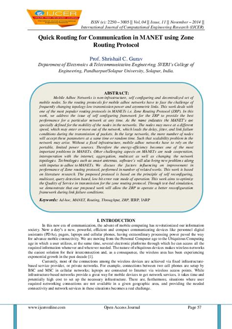 Pdf Quick Routing For Communication In Manet Using Zone Routing Protocol