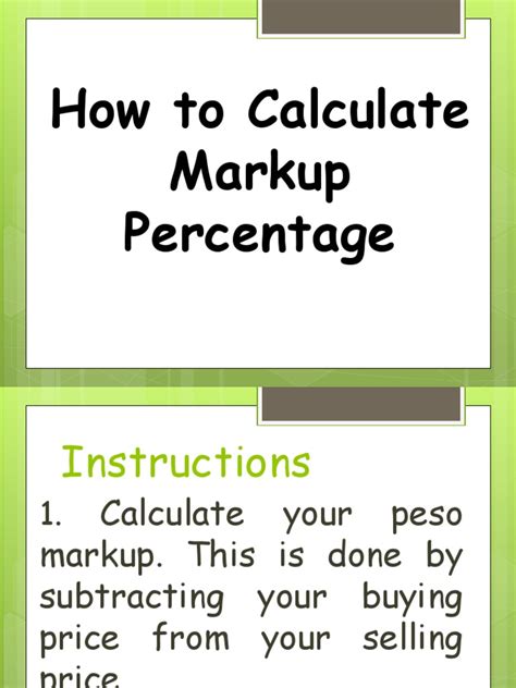 How To Calculate Markup Percentage Pdf