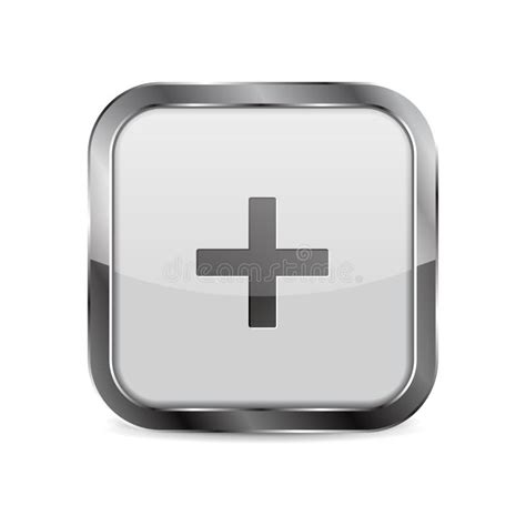 Set Of Square Plus Sign Exclamation Point Minus Sign Icons Buttons