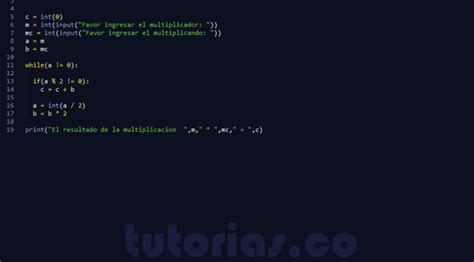 Ciclo While Python Multiplicación Rusa