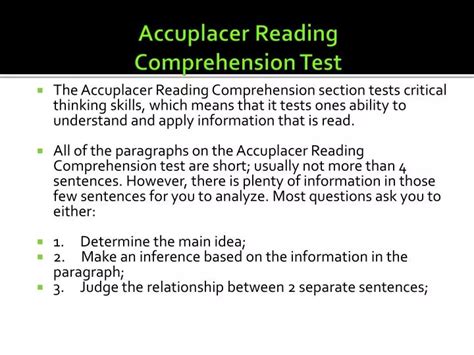 Ppt Accuplacer Reading Comprehension Test Powerpoint Presentation Free Download Id1231032 Ppt Accuplacer Reading Comprehension Test Powerpoint Presentation Free Download Id1231032