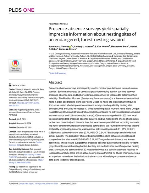 Pdf Presence Absence Surveys Yield Spatially Imprecise Information