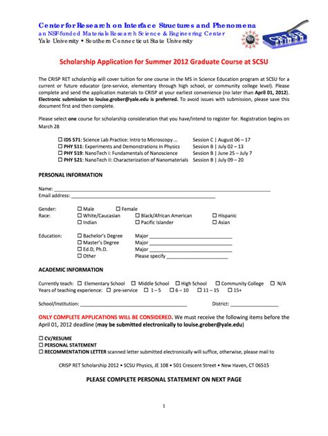 Center For Research On Interface Structures And Phenomena Fill Out