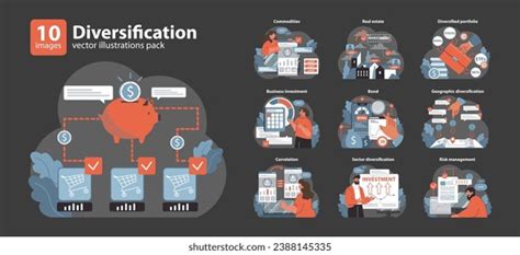 Diversification Correlation Portfolio Risks Royalty Free Images Stock