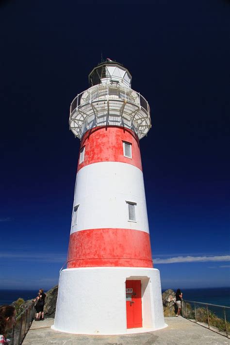 Lighthouse Navigation Beacon Red Lighthouse Under Bright Sunlight