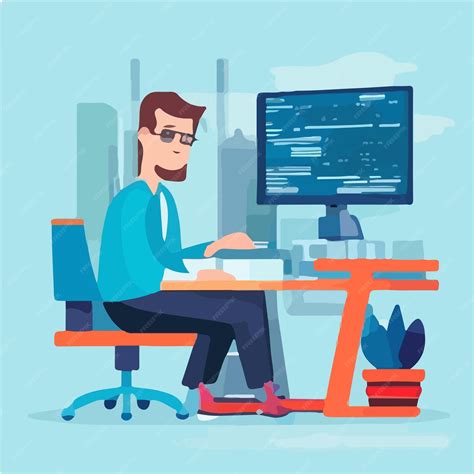Premium Vector Web Development Vectors And Illustrations Developer Working On Computer