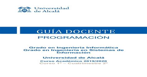 Pdf ProgramaciÓn · Sintaxis Del Lenguaje De Programación Orientado A Objetos Revisión De