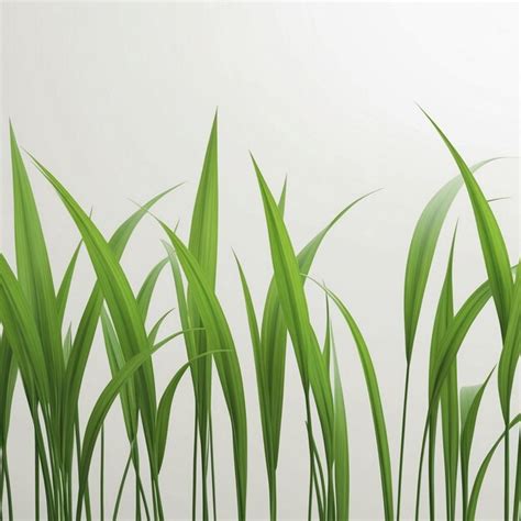 Photorealistic Green Grass On White Background Premium Ai Generated Image