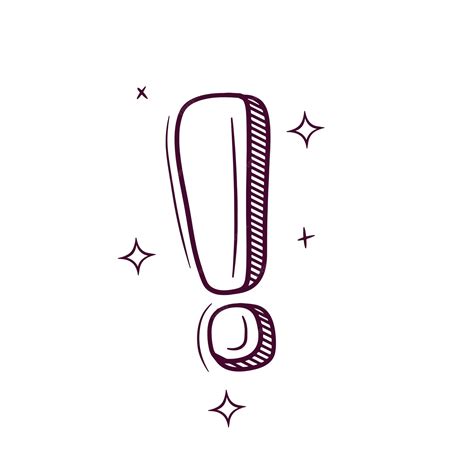 Premium Vector Hand Drawn Exclamation Mark Doodle Vector Sketch