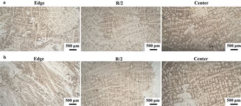 Dendrite Structure At Different Position Of Var Ingot Head A