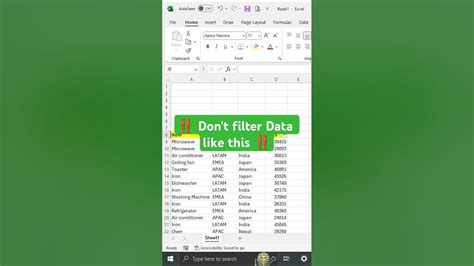 Dont Filter Data Like This Excelhacks Microsoftexcel Slicer Exceltricks Exceltutorial