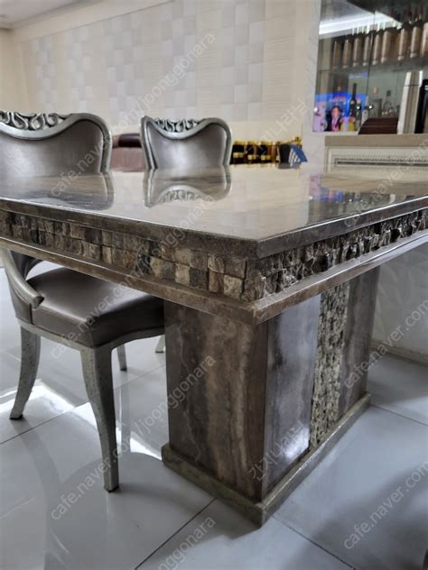 울산 4인용 고급 대리석 식탁 의자 셋트 주방가구 중고나라