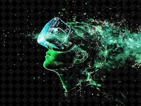 Virtual Reality Explosion With Digital Worlds Avatars And Fu Png Neon Effect On Dark Background