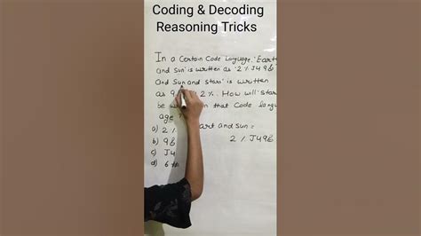 Ssc Cgl Exam Question Coding And Decoding Reasoning Trick Maths