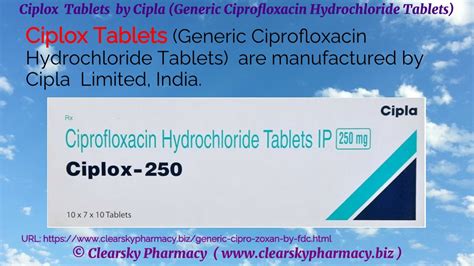 Ppt Ciplox Tablets By Cipla Generic Ciprofloxacin Hydrochloride Tablets Powerpoint