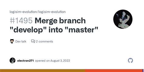 Merge Branch Develop Into Master · Logisim Evolution Logisim Evolution · Discussion 1495