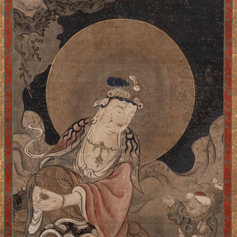 Japanese Hanging Scroll Of The Goddess Of Mercy C 1800 At 1stdibs