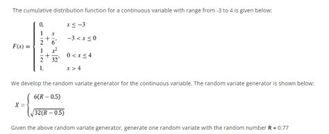 Solved The Cumulative Distribution Function For A Continuous Chegg