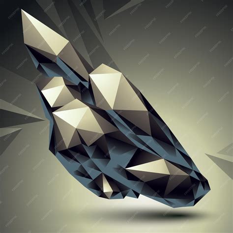 Premium Vector Abstract Asymmetric Vector Monochrome Object