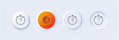 Quiz Line Icon Timer With Question Mark Line Icons Vector Stock