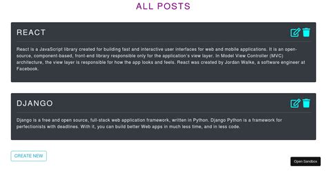 Blog App In React With Bootstrap And Fontawesome Crud Codesandbox