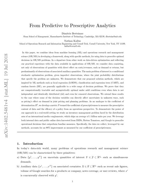 from predictive to prescriptive pdf regression analysis statistics