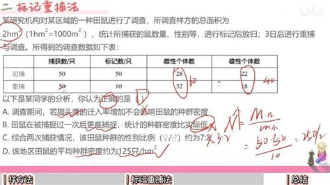 种群密度调查方法专题来喽选择性必修二开更啦 0基础救星 哔哩哔哩