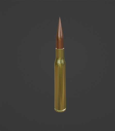 50 Cal Bullet Pbr Free Vr Ar Low Poly 3d Model Cgtrader
