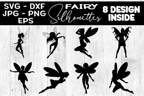 Fairy Silhouettes Bundle Fairies Svg Graphic By Aleksa Popovic