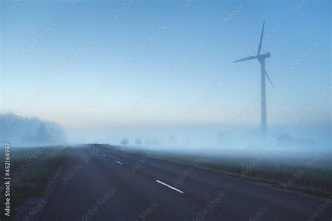 wind turbine generator and highway in a fog infrastructure ecology