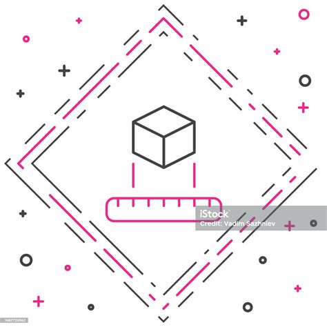 흰색 배경에 격리된 라인 아이소메트릭 큐브 아이콘입니다 기하학적 큐브 솔리드 아이콘입니다 3d 정사각형 기호입니다 상자 기호입니다 다채로운 개요 개념 벡터 0명에 대한 스톡
