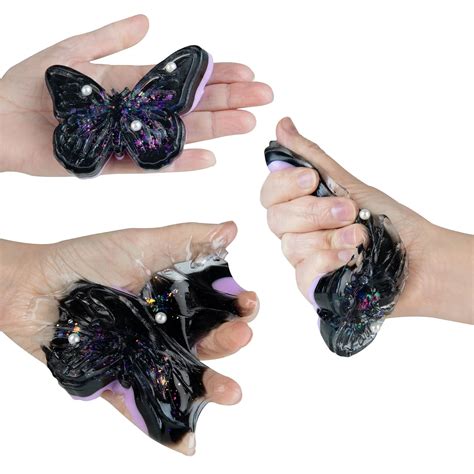 Orb Curiosities Taba Licious Glitter Butterflies Taba Squishy Sensory