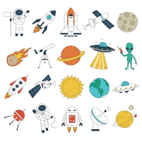 Premium Vector Set Of Space Objects