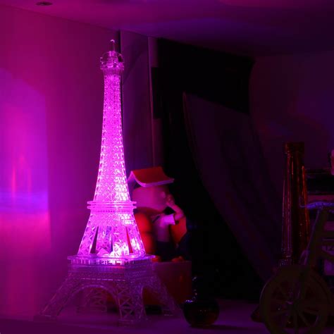 Romantic Eiffel Tower Color Changing LED Night Light Bedroom Home Decoration OS Unbranded
