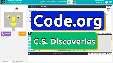 Lesson 72 Mini Project Robot Faces Answer Tutorial Unit 4 Cs Principles Youtube